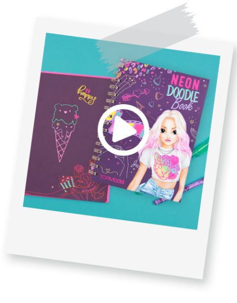 TOPModel neon Doodle kleurboek met neon stiften | Video